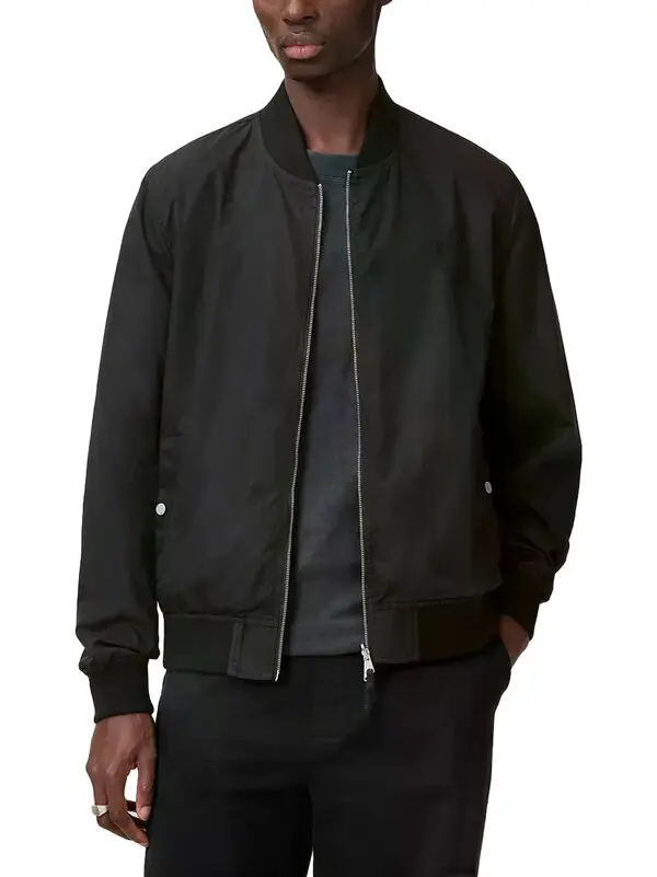 ALLSAINTS Logo-embroidered Bomber Jacket - Black