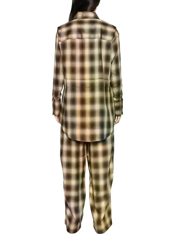 Co Plaid-print Oversized Shirt - Brown