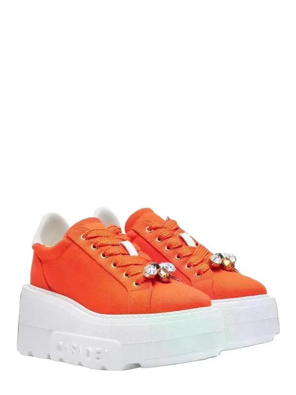 Casadei Crystal-embellished Platform Sneakers - Orange