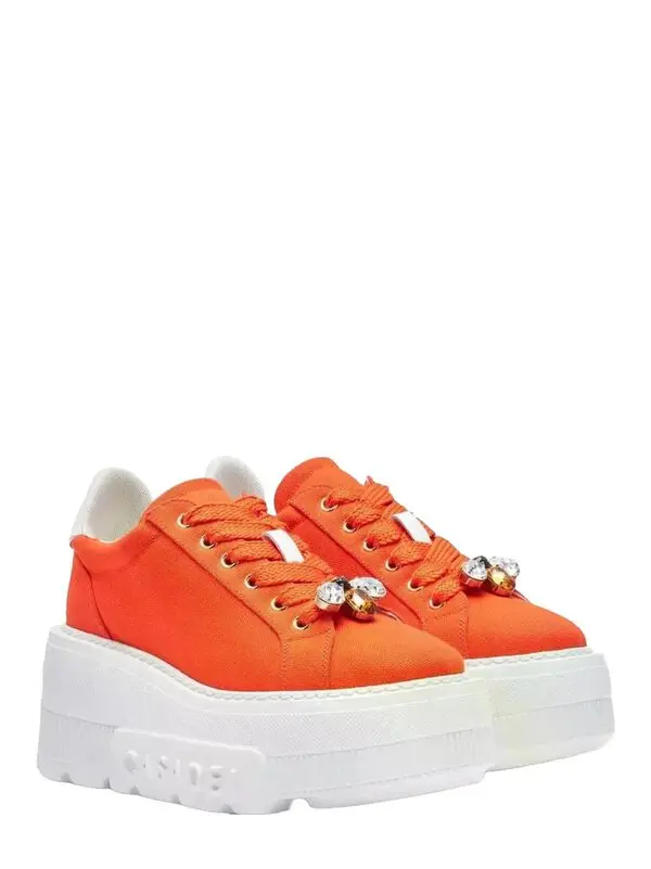 Casadei Crystal-embellished Platform Sneakers - Orange