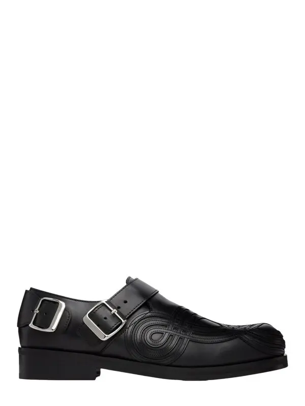 STEFAN COOKE Braided Biker Derby Shoes - Black