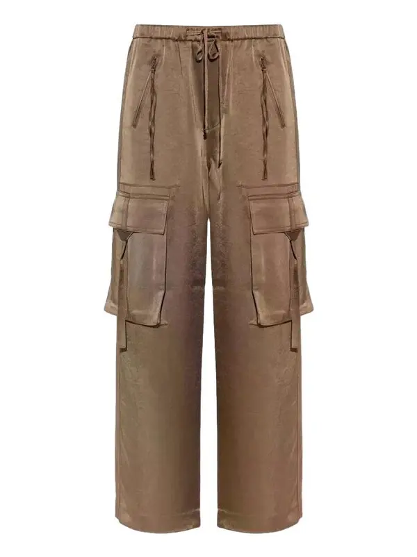 Citizens Of Humanity Andira Satin Cargo-pockets Trousers - Brown