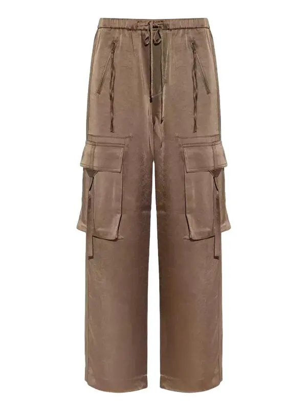 Citizens Of Humanity Andira Satin Cargo-pockets Trousers - Brown