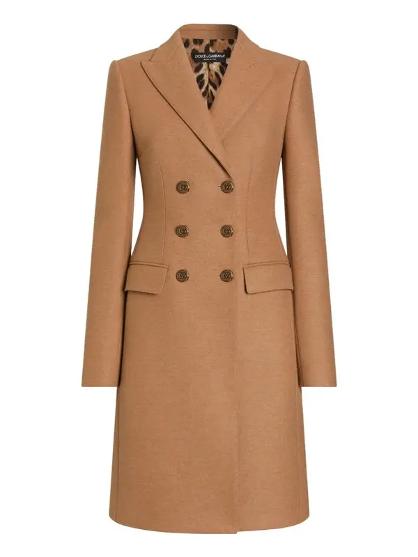 Dolce & Gabbana Dolce Double-breasted Wool Coat - Beige