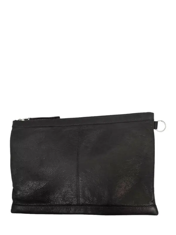 Balenciaga L Clip Leather Clutch Bag - Black