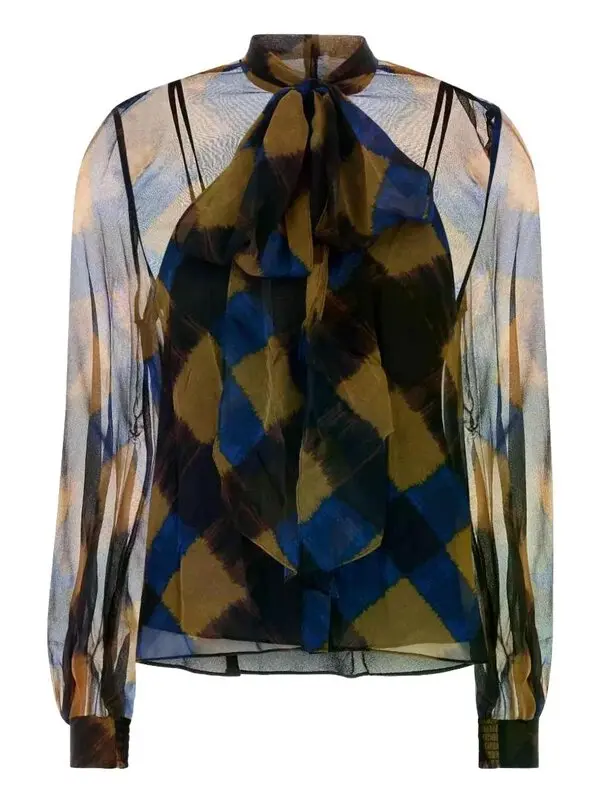Diane Von Furstenberg Garcele Pussy-bow Blouse - Brown