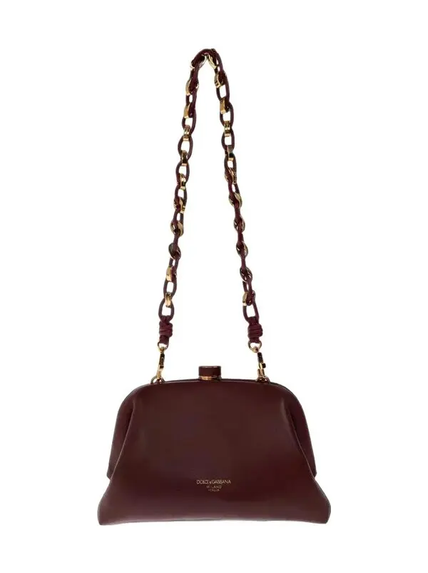 Dolce & Gabbana Mini Grandma Leather Clutch Bag - Red