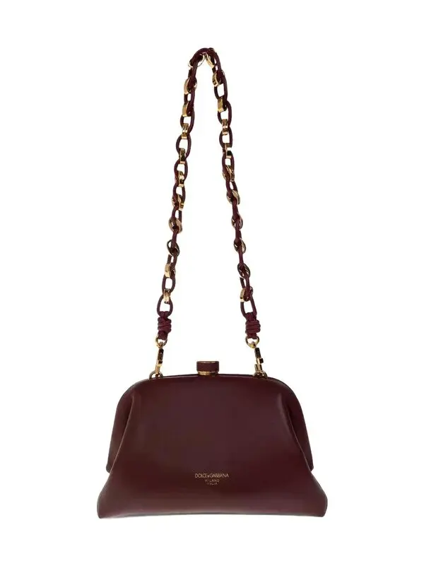 Dolce & Gabbana Mini Grandma Leather Clutch Bag - Red