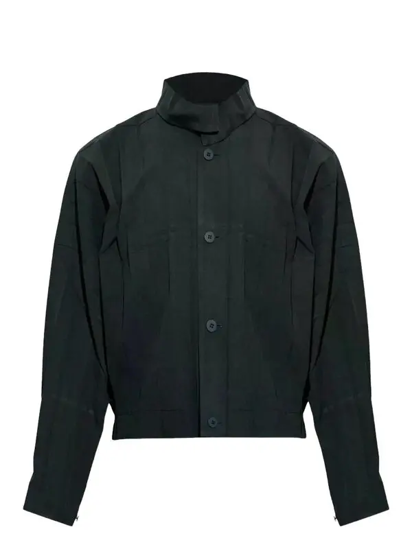 Issey Miyake Edge Ensemble Pleated High-neck Jacket - Green