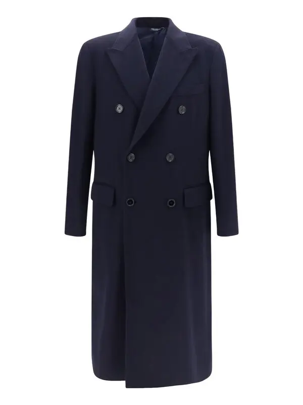 Dolce & Gabbana Dolce Gabbana Double-breasted Long Coat - Midnight Blue