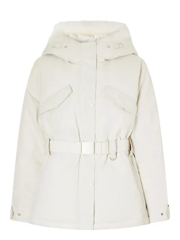 YVES SALOMON Belted Shearling-trimmed Shell Down Ski Jacket - Neutrals