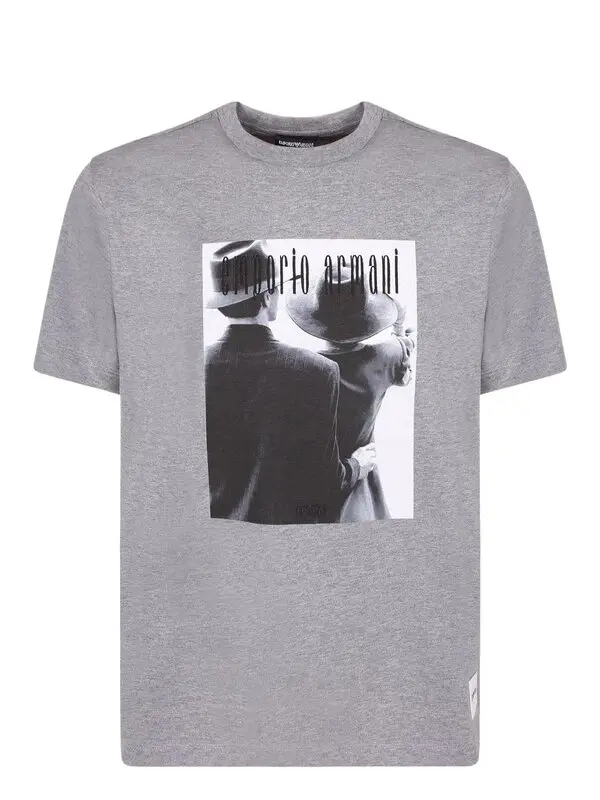 Emporio Armani Graphic Printed Crewneck T-shirt - Grey