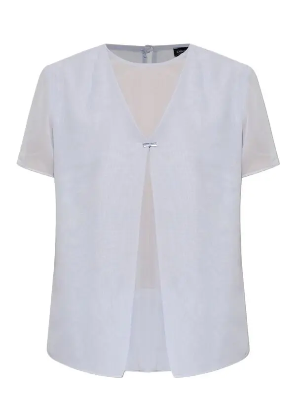 Emporio Armani Short-sleeve Layered Top - Light Blue