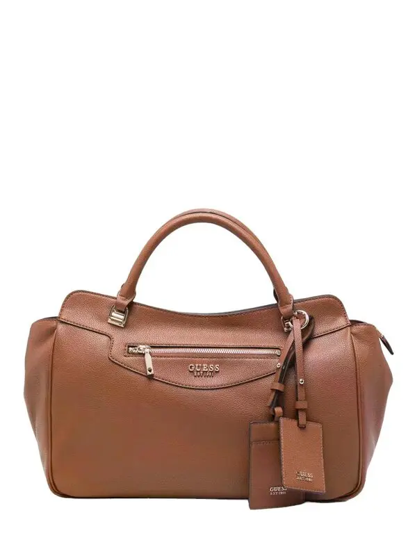 Guess Grained Leather Tote Bag - Brown