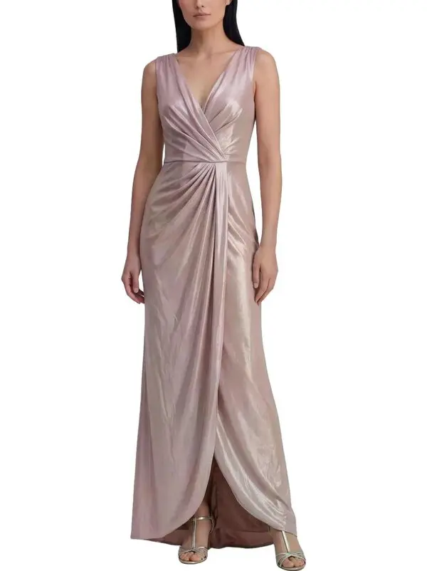 MARCO GABRIELLI ATELIER Draped V-neck Maxi Dress - Pink