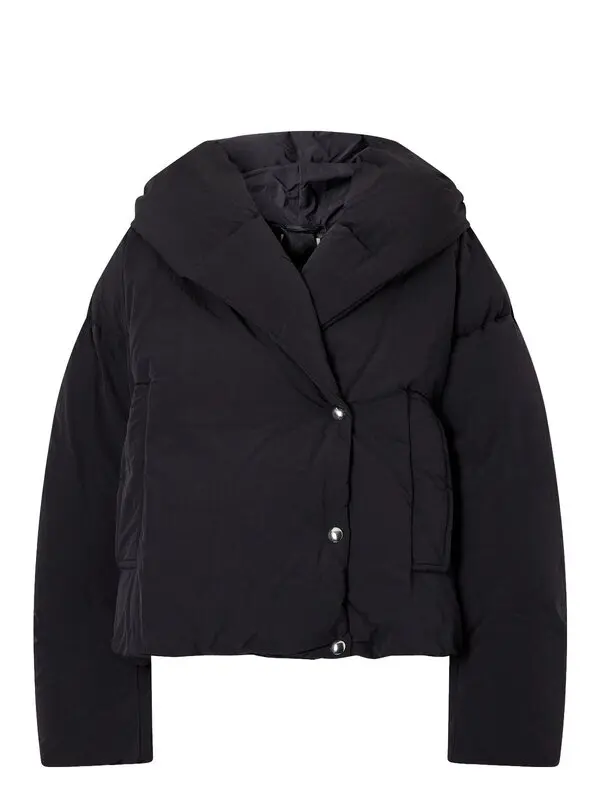 Sportmax Vodka Hooded Cropped Shell Down Jacket - Black