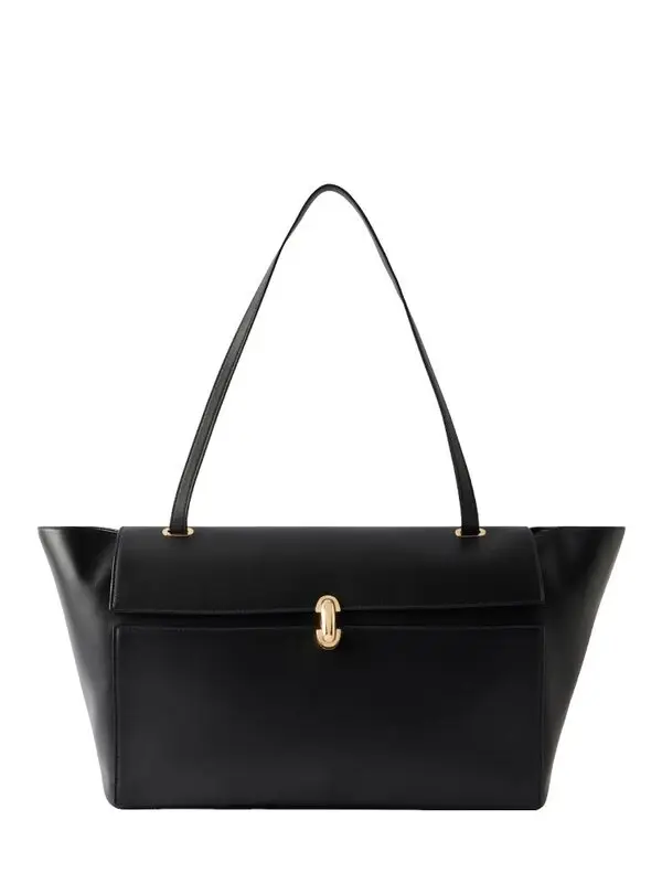 Savette Trapeze Large Leather Shoulder Bag - Black