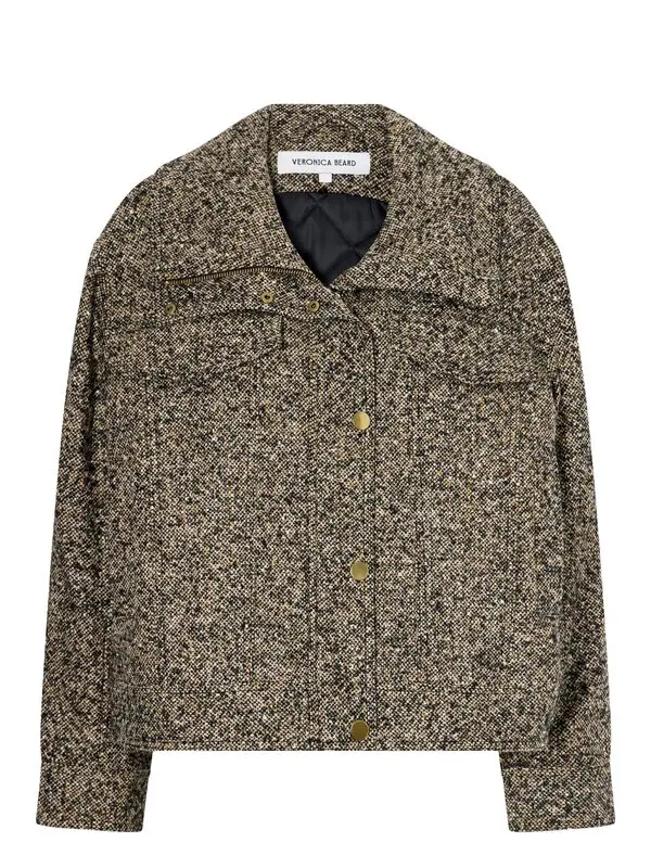 Veronica Beard Silversmith Dickey Padded Tweed Jacket - Neutrals