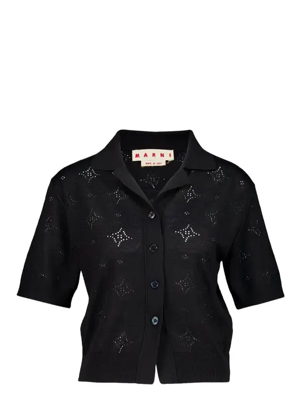 Marni Short-sleeved Knit Cardigan - Black