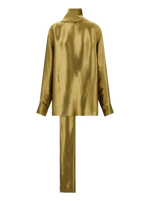 FERRAGAMO Liquid Lamé Blouse - Gold/black