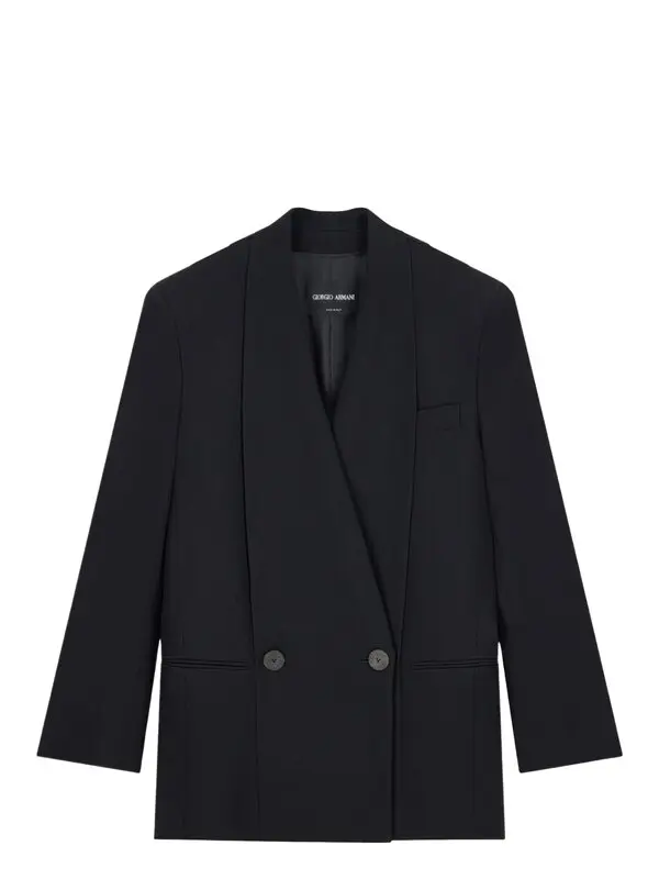 Giorgio Armani Pleated-back Double-breasted Blazer - No