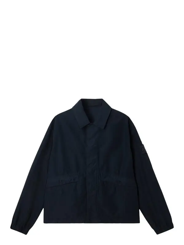 Stone Island Coach Jacket With Anti-drop Finish - Navy Blue