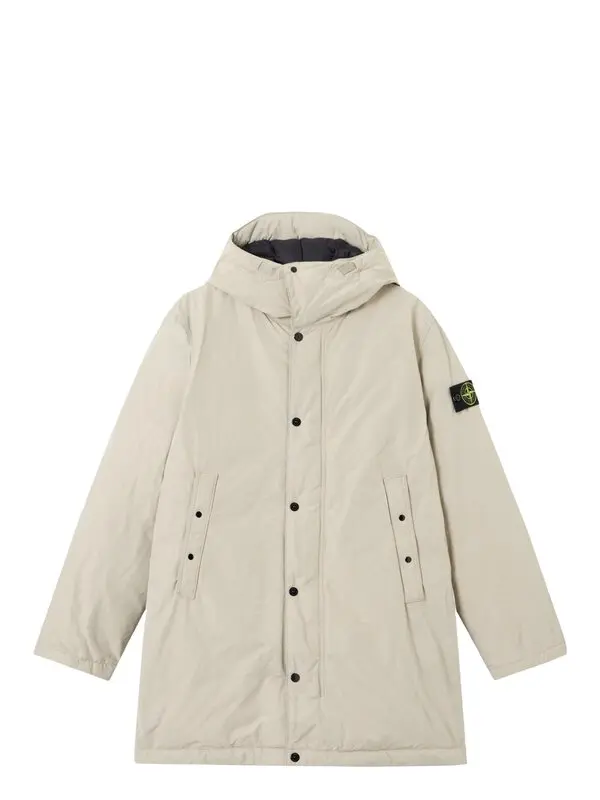 Stone Island Long Down Parka With Anti-drop - Sand