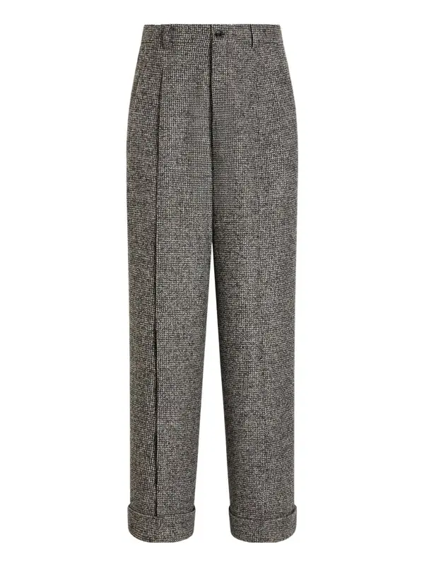 Dolce & Gabbana Dolce Gabbana Birdseye Pleated Trousers - Multicolor