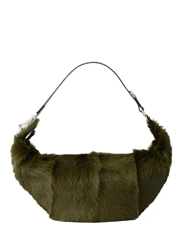 LEMAIRE Quiver Clip Bag In Long-hair Goat Leather - Kombu Green