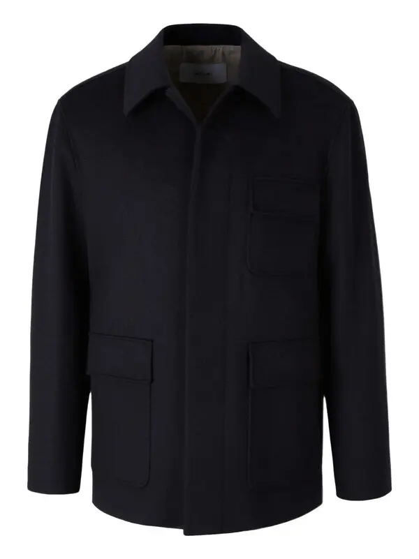 LARDINI Pocket Detailed Concealed Fastened Jacket - Midnight Blue