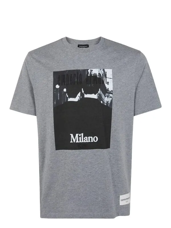 Emporio Armani Graphic Printed Crewneck T-shirt - Grey