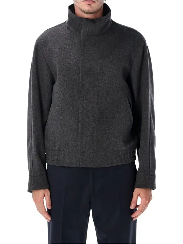 LARDINI Wool Aviator Jacket - Grey