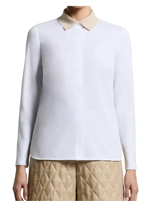 Peserico Solid-color Cotton Poplin Shirt - White