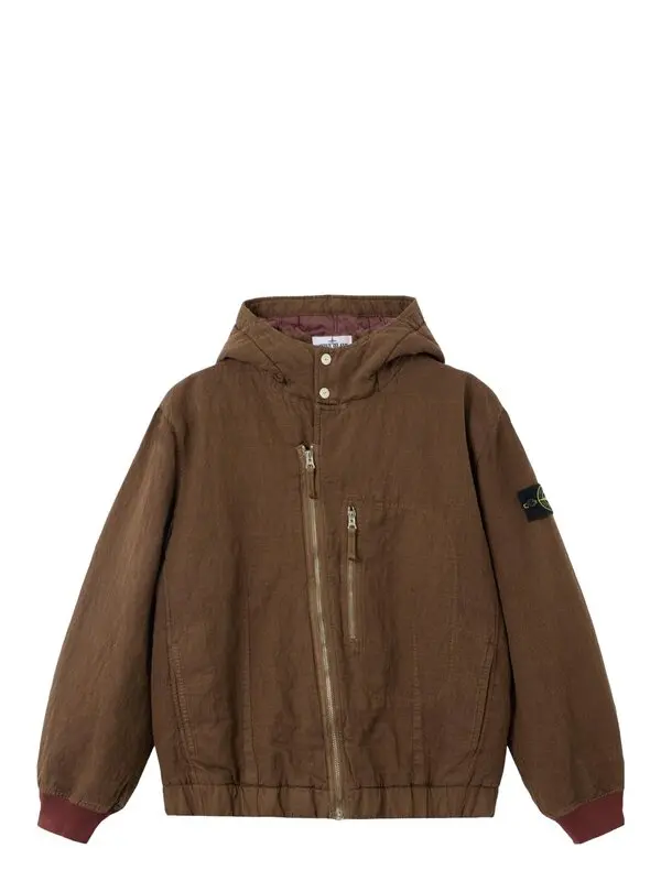 Stone Island Padded Hooded Jacket With Anti-drop - Ochre