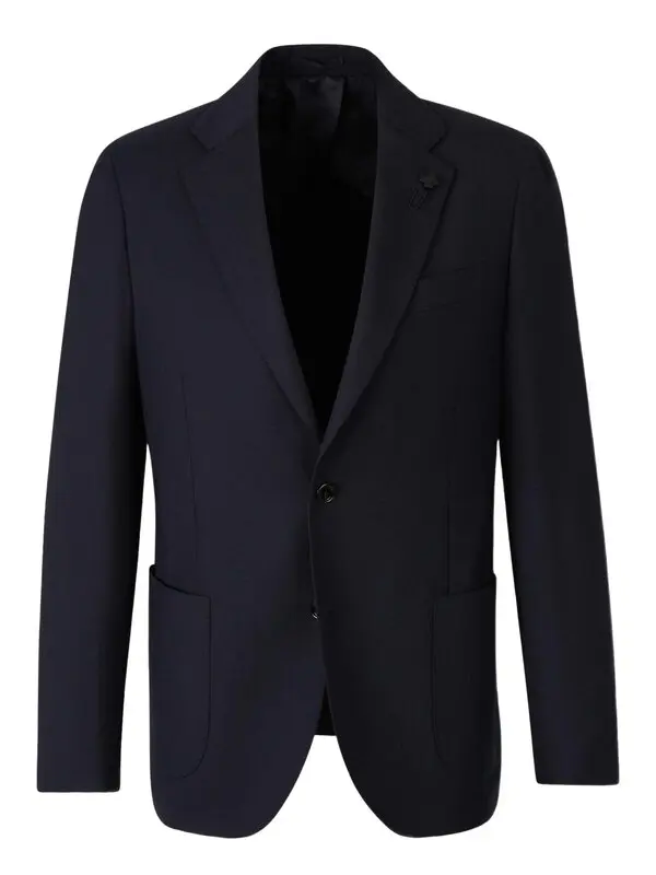 LARDINI Single Breasted Tailored Jacket - Midnight Blue