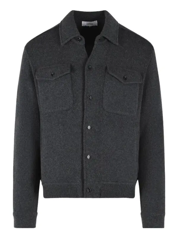 LARDINI Long-sleeve Button-up Jacket - Grey