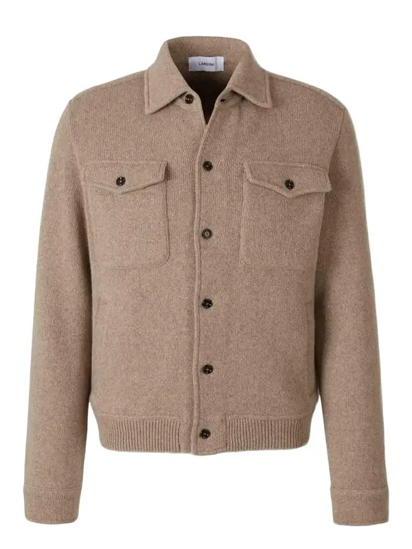 LARDINI Button-up Long-sleeved Jacket - Camel