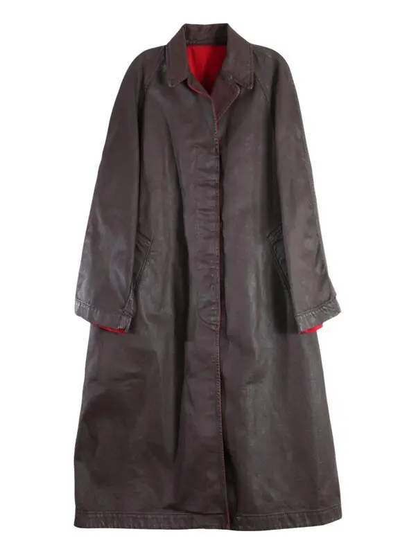 Dries Van Noten Long-sleeved Trench Coat - Burgundy