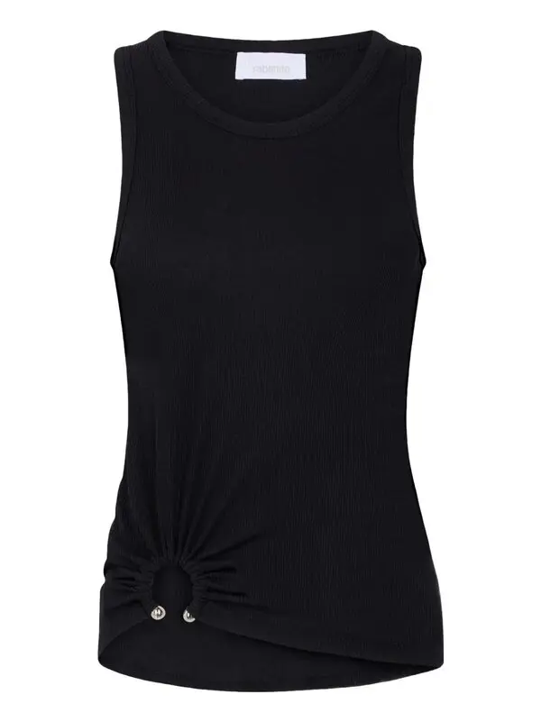 Rabanne Ribbed Tank Top - Black