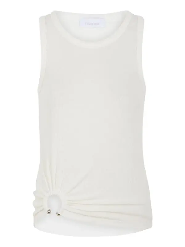 Rabanne Ribbed Tank Top - White