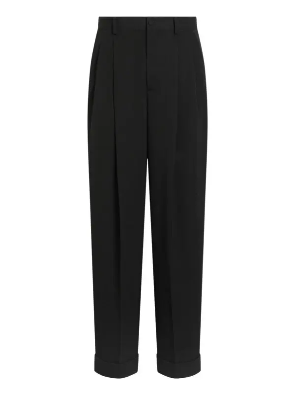 Dolce & Gabbana Wool Gabardine Trousers - Black