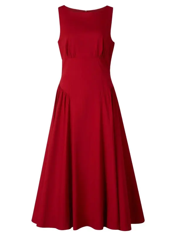 Staud A-line Cotton Midi Dress - Red