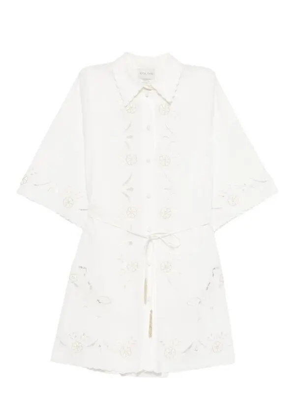 FORTE_FORTE Embroidered Cotton Shirtdress - Multicolor