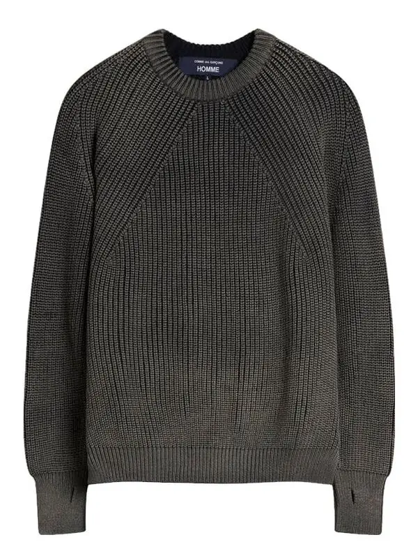 Comme Des Garçons Bleach Treated Ribbed Jumper - Navy