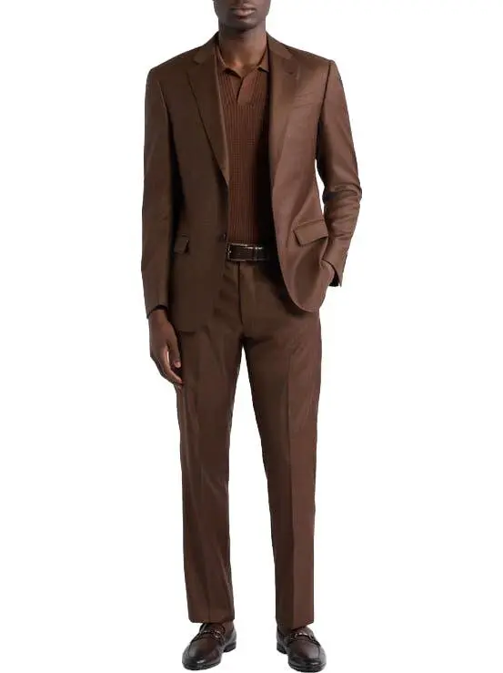 Emporio Armani G-line Brown Mélange Wool Suit - Rust/copper
