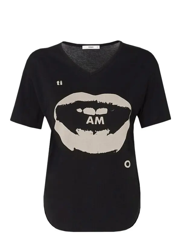 Fendi Ti Amo Print Cotton T-shirt - Multicolor