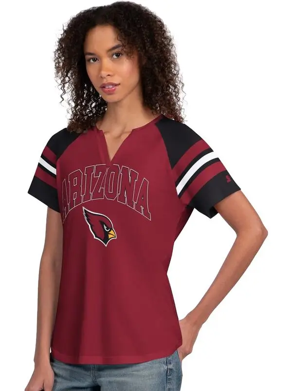 STARTER Arizona S Game On Notch Neck Raglan T-shirt - Cardinal