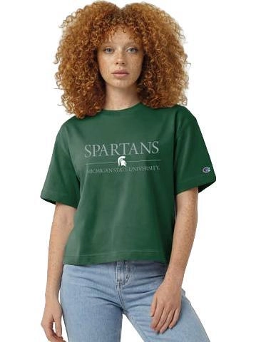 Champion Michigan State Spartans Waist Length Wordmark T-shirt - Green