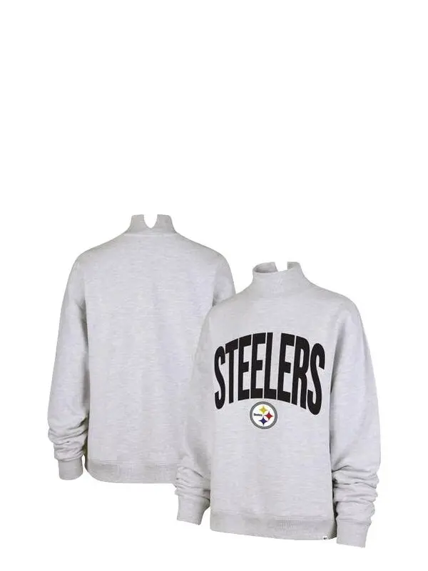 '47 Pittsburgh Steelers Subtle Muse Mock Neck Sweatshirt - Gray