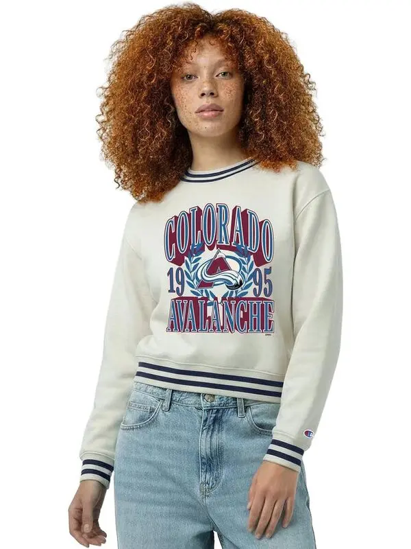 Champion Colorado Avalanche Bold Laurels Reverse Weave Yarn Crewneck Sweatshirt - Cream